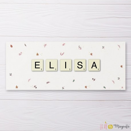 Faire-part de naissance original scrabble. Unique à personnaliser